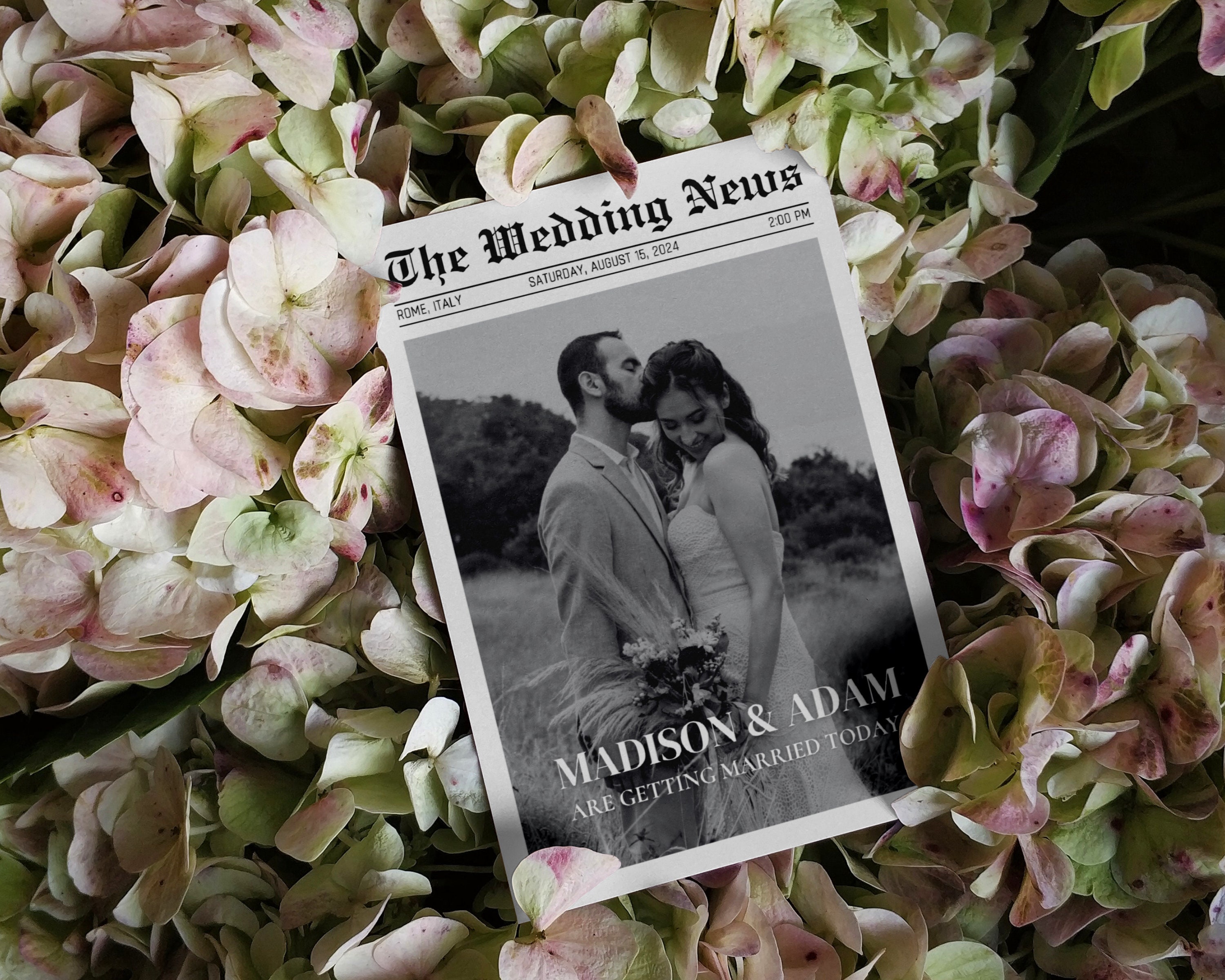 Folded Newspaper Wedding Program Template Editable Wedding - Etsy