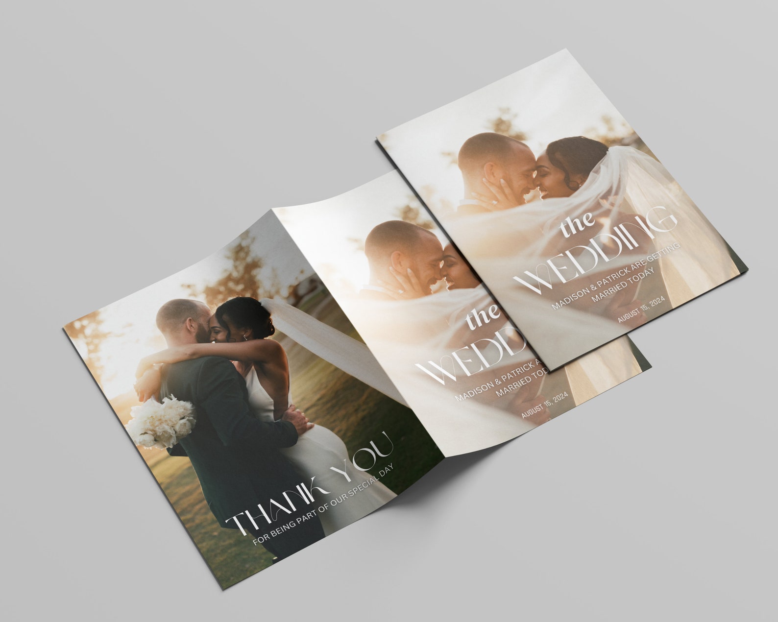 4 Pages Wedding Magazine Template, Folded Wedding Program Template ...