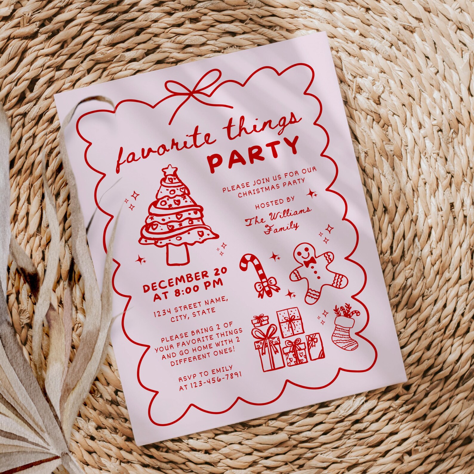 Favorite Things Party Invitation Template: Gift Exchange Christmas ...