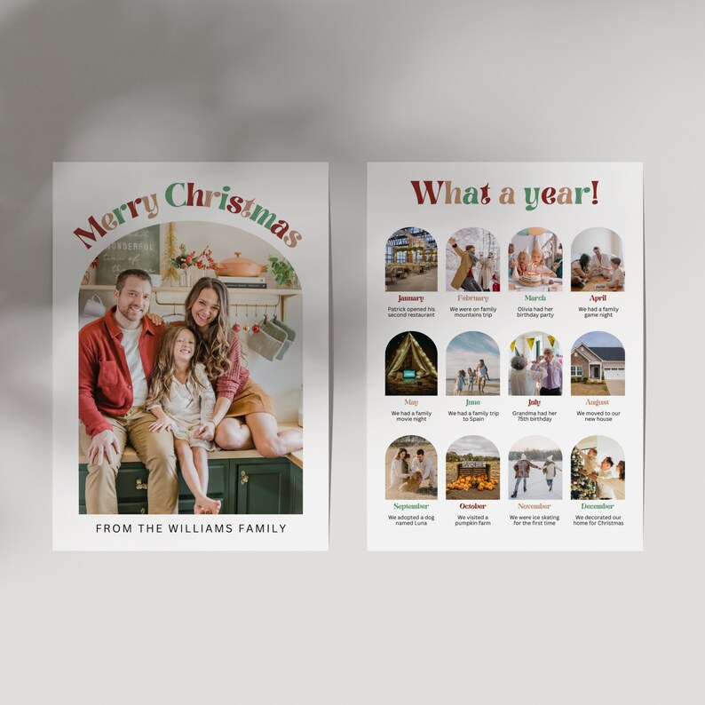 Year in Review Christmas Card Template, What A Year Card Photo Collage ...