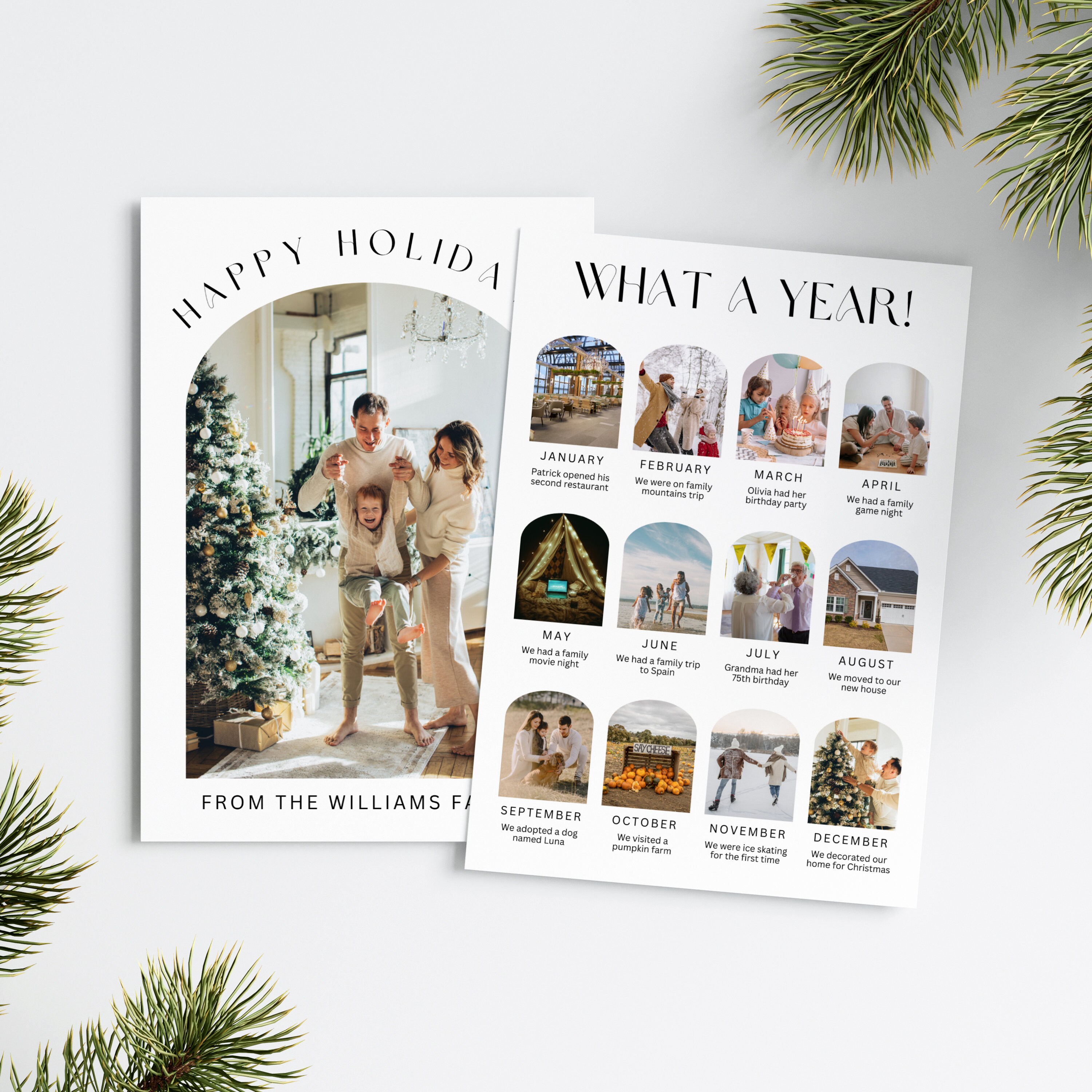 Year in Review Christmas Card Template, What A Year Card Photo Collage ...