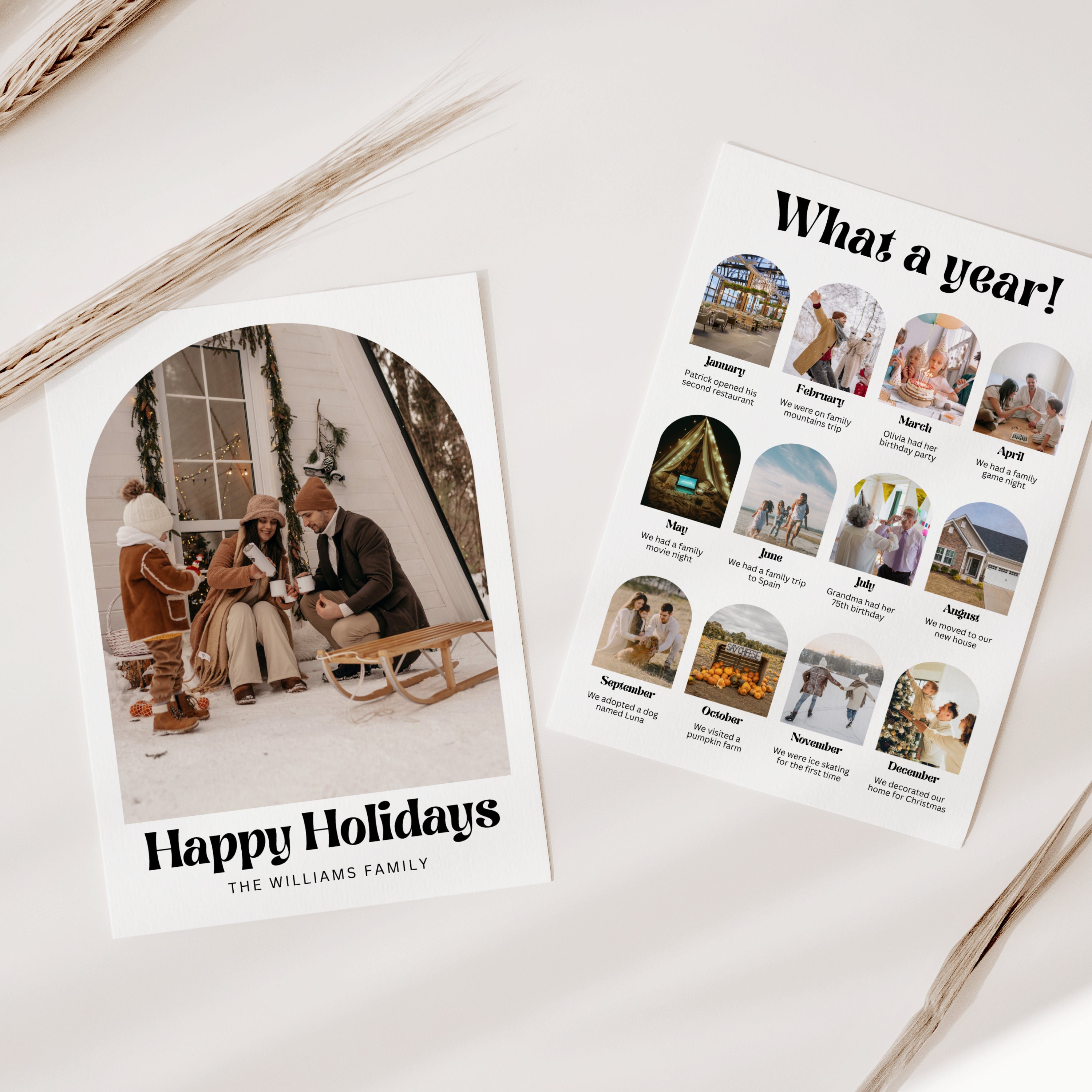 Year in Review Christmas Card Template, What A Year Card Photo Collage ...