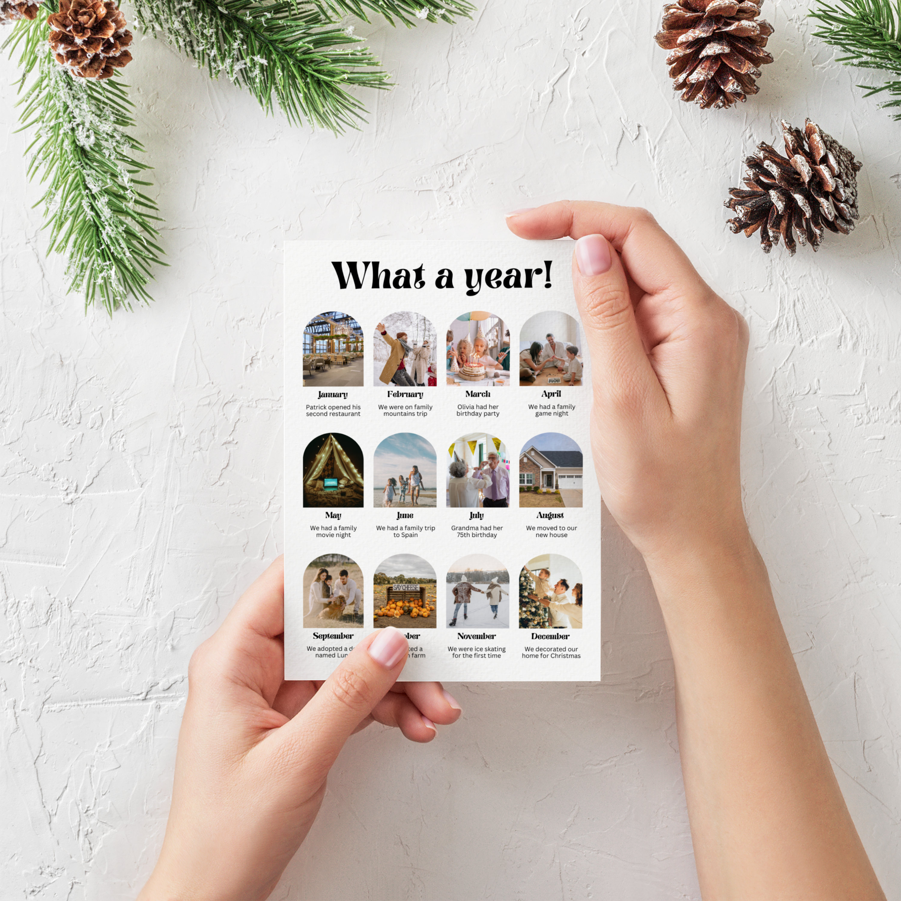 Year in Review Christmas Card Template, What A Year Card Photo Collage ...