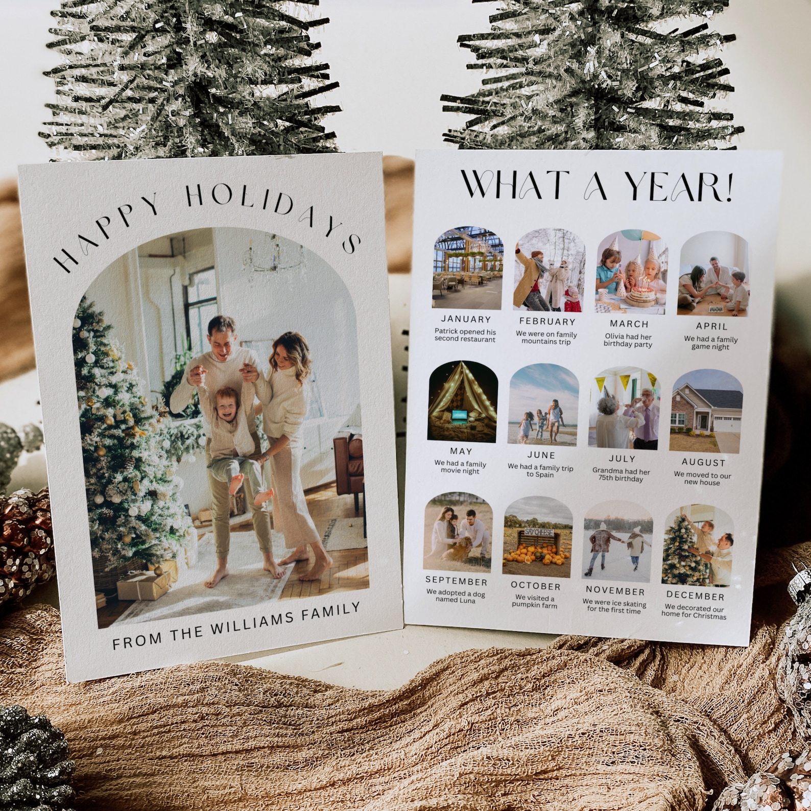 Year in Review Christmas Card Template, What A Year Card Photo Collage ...