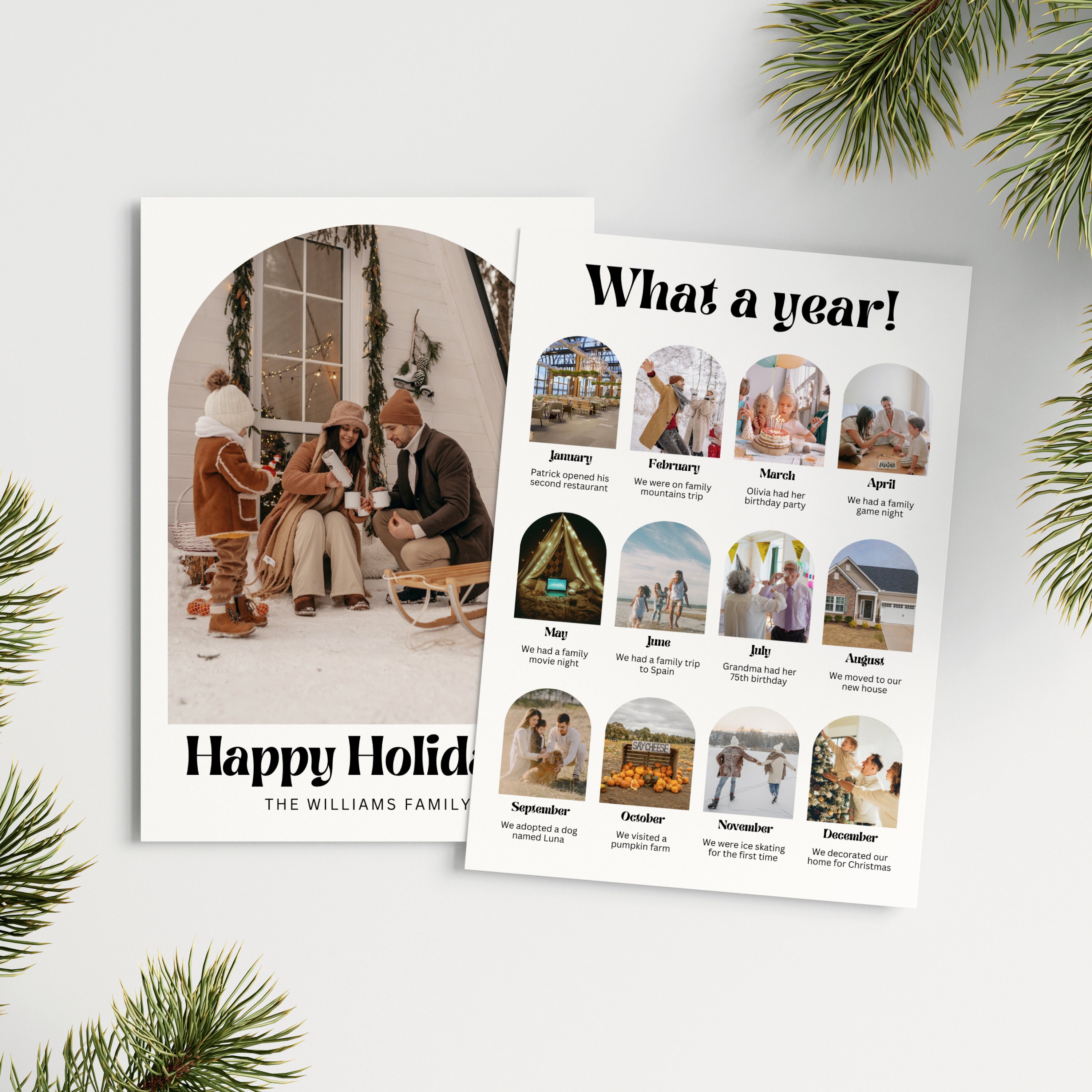 Year in Review Christmas Card Template, What A Year Card Photo Collage ...