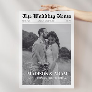 Newspaper Wedding Program Template, Editable Wedding Ceremony Program ...