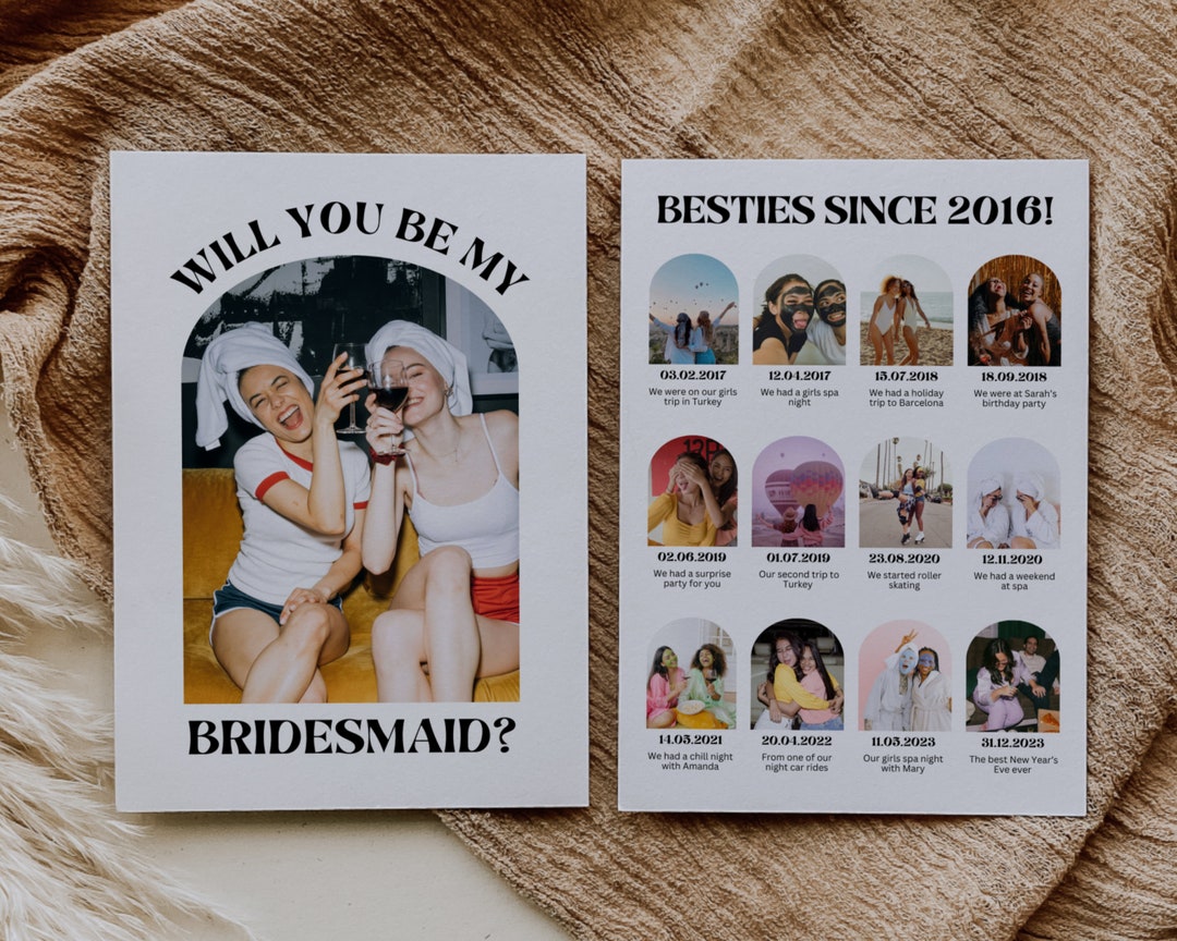 Bridesmaid Proposal Card Template, Printable Bridesmaid Photo Proposal ...