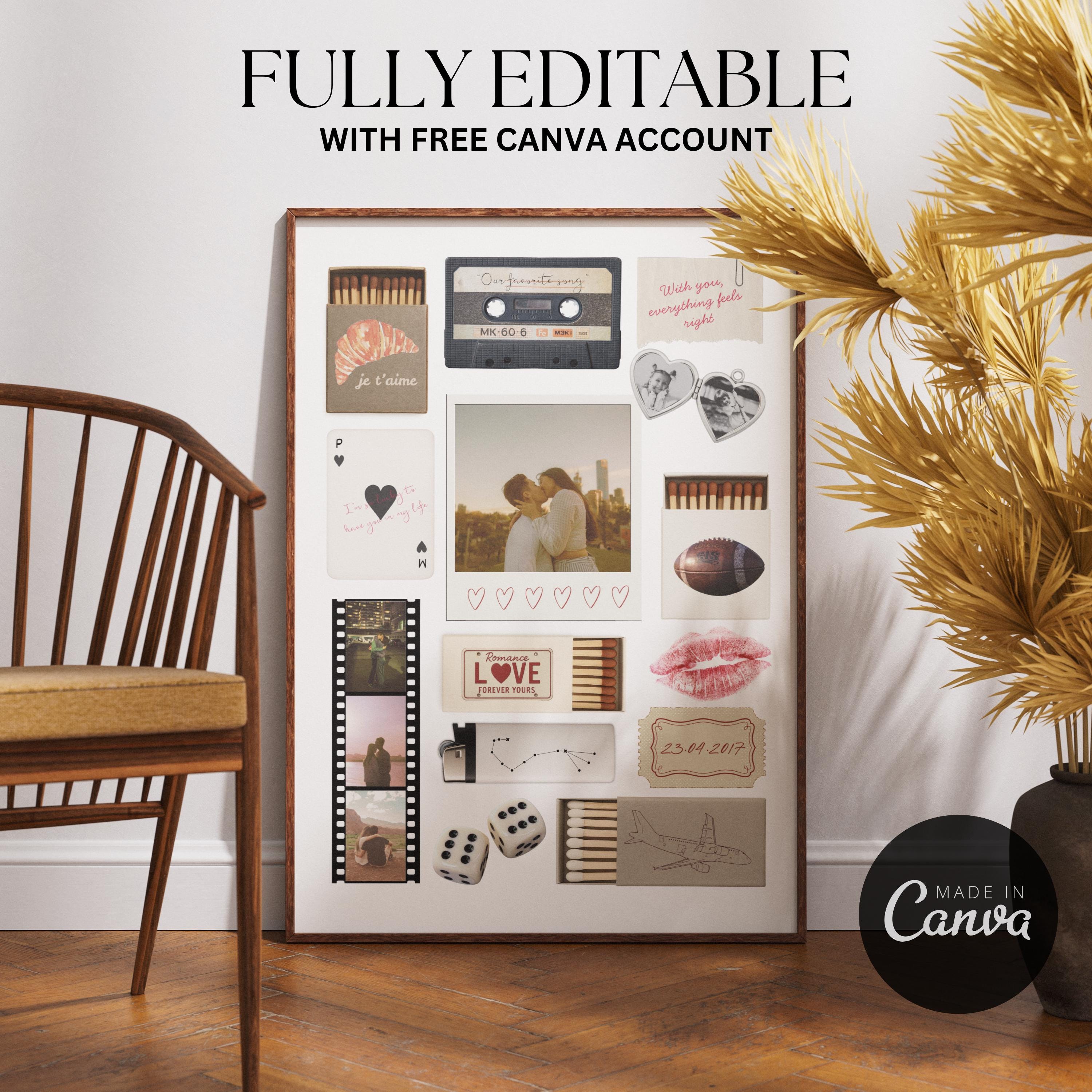 Editable Matchbook Poster Template: Custom Collage Wall Art (digital ...