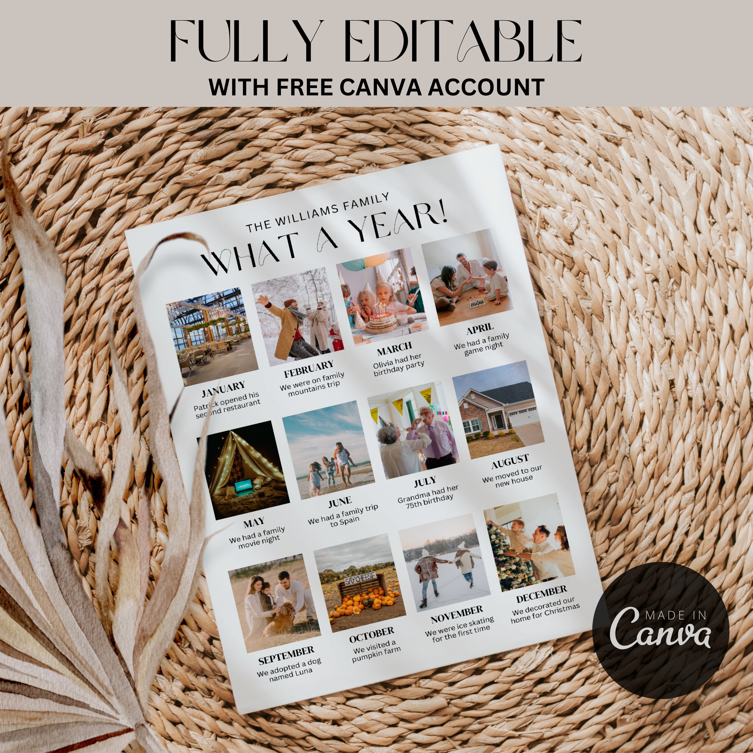 Year in Review Holiday Card Template, What A Year Card Photo Collage ...