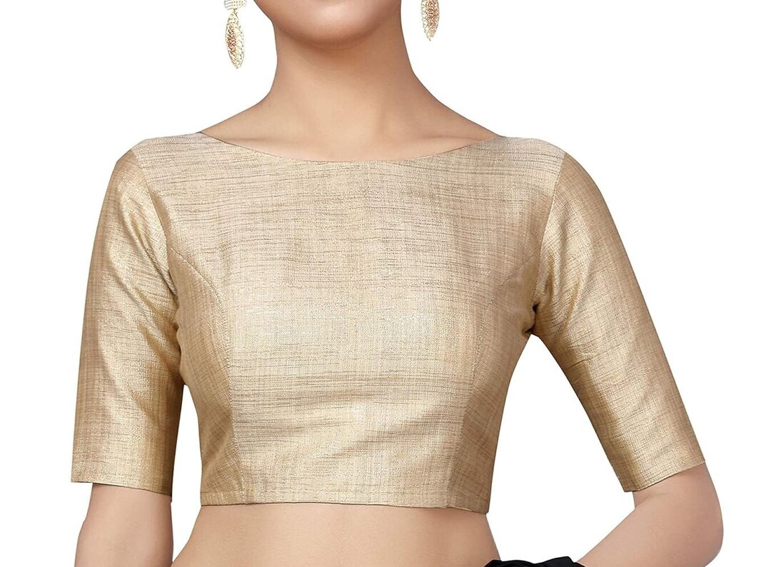 Beautiful Indian Self Design Hand Made Readymade Elbow Length Sleeves ...