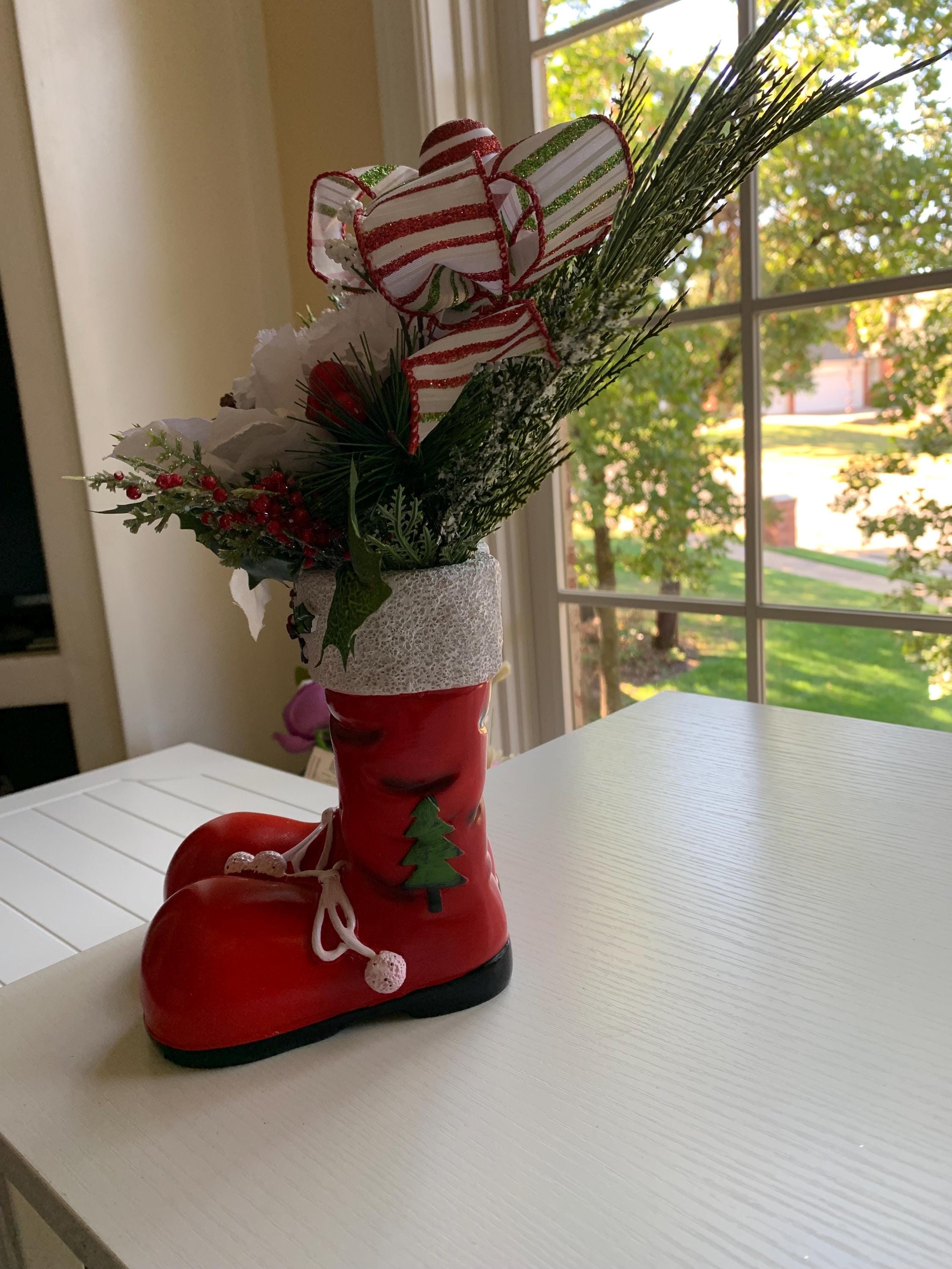 Santa Boot With Bow - Etsy