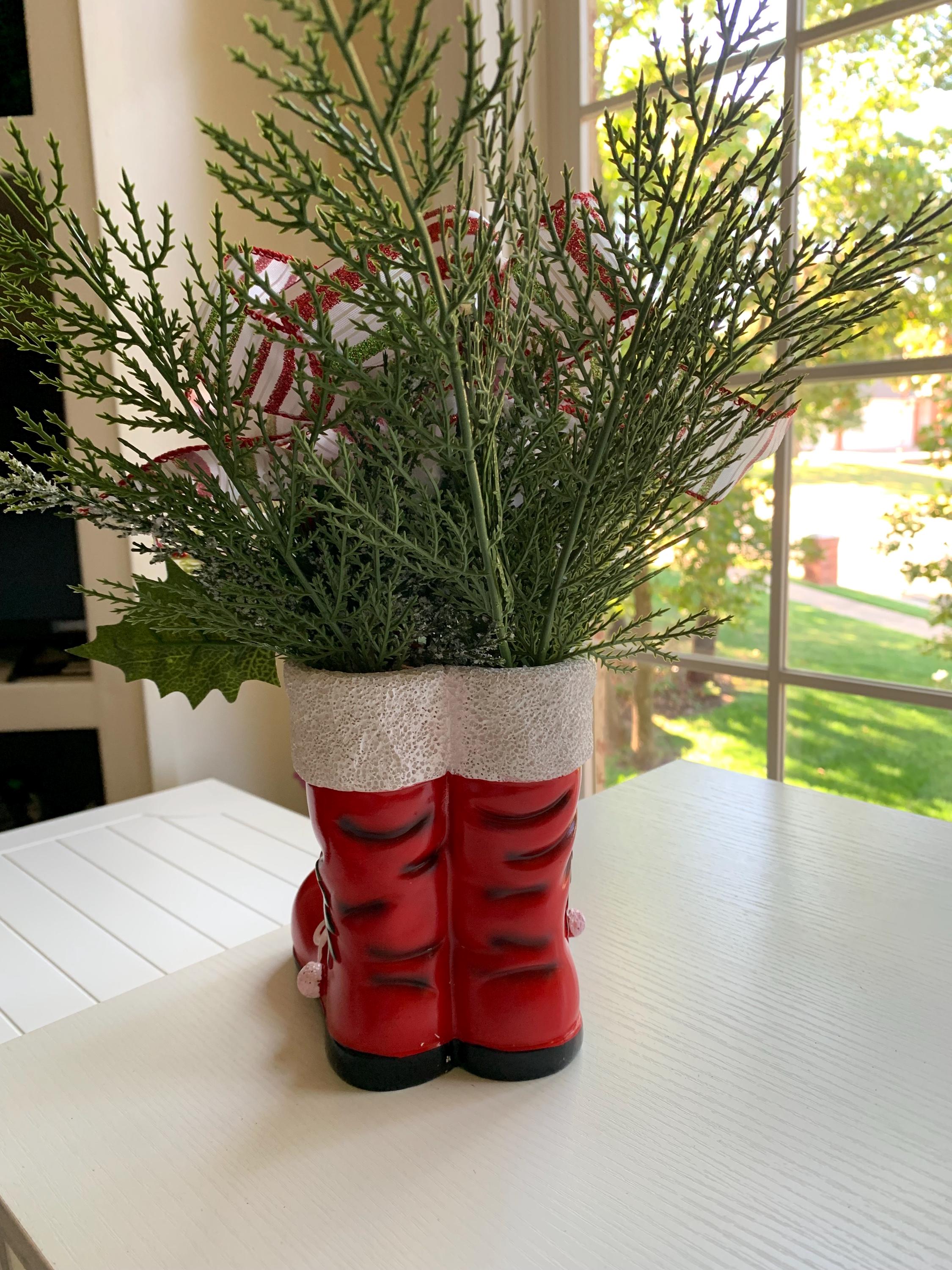 Santa Boot With Bow - Etsy