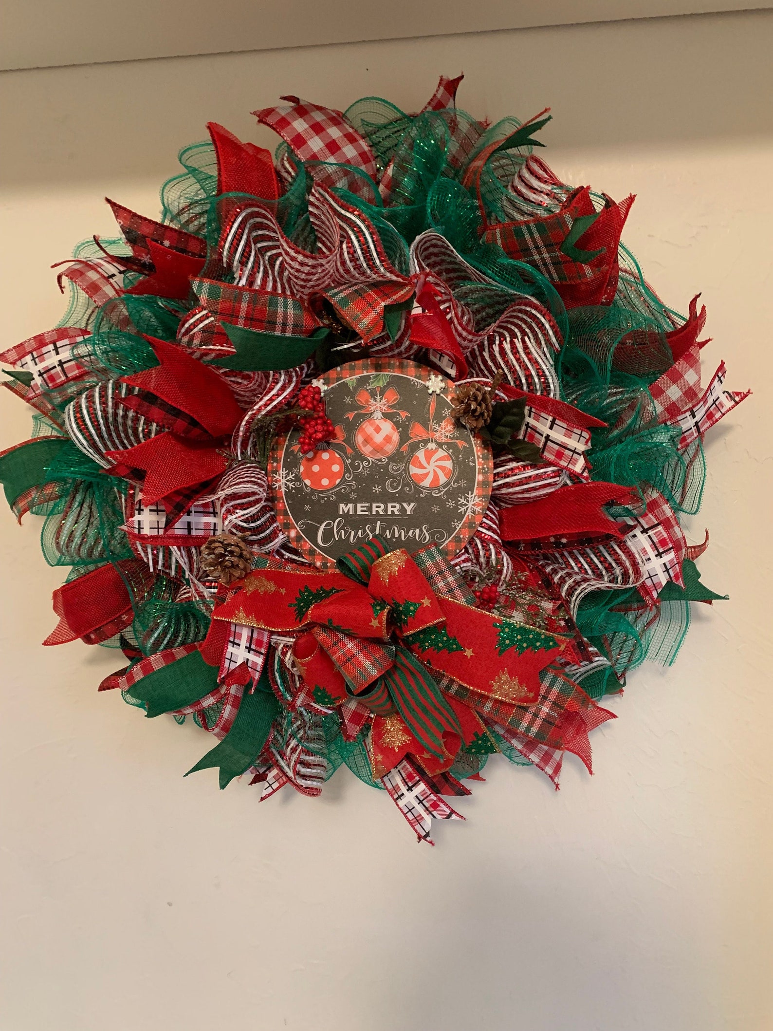 Merry Christmas Bulbs - Christmas Wreath - Etsy