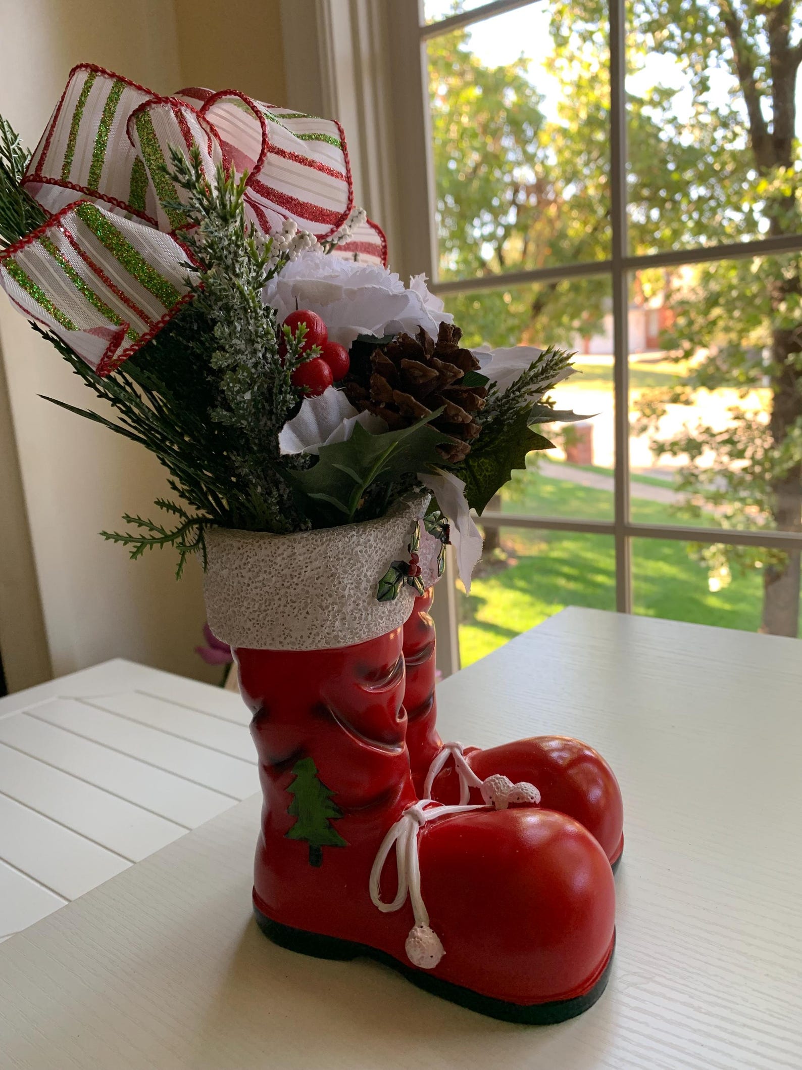 Santa Boot With Bow - Etsy