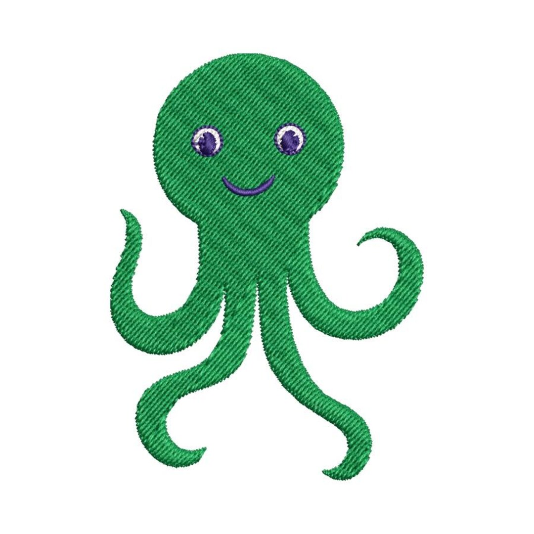 Cute Octopus Embroidery Design, Sea Creature Pattern, Ocean Theme ...