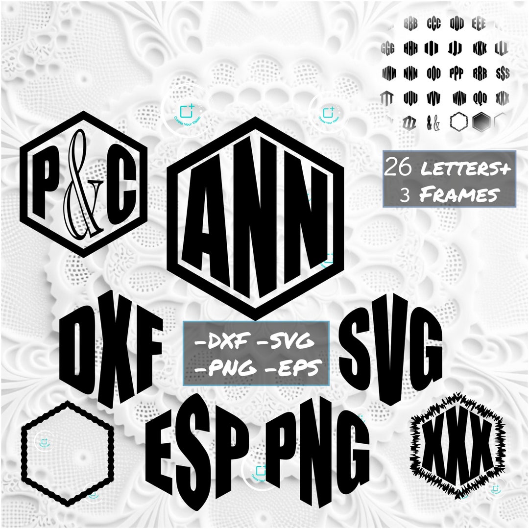 Hexagon Letters Svg, Initial Monogram Svg, Letter Font, Alphabet Svg ...