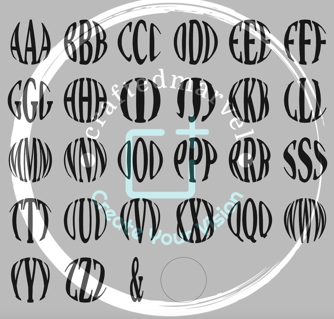 Circular Letters Svg, Initial Monogram Svg, Letter Font, Alphabet Svg ...