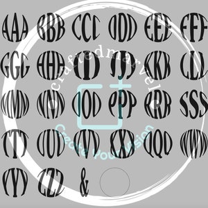 Circular Letters Svg, Initial Monogram Svg, Letter Font, Alphabet Svg ...