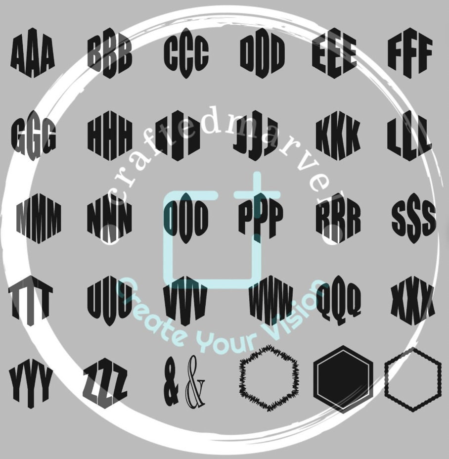 Monogram SVG Bundle, Letters Svg, Initial Monogram Svg, Alphabet Svg ...