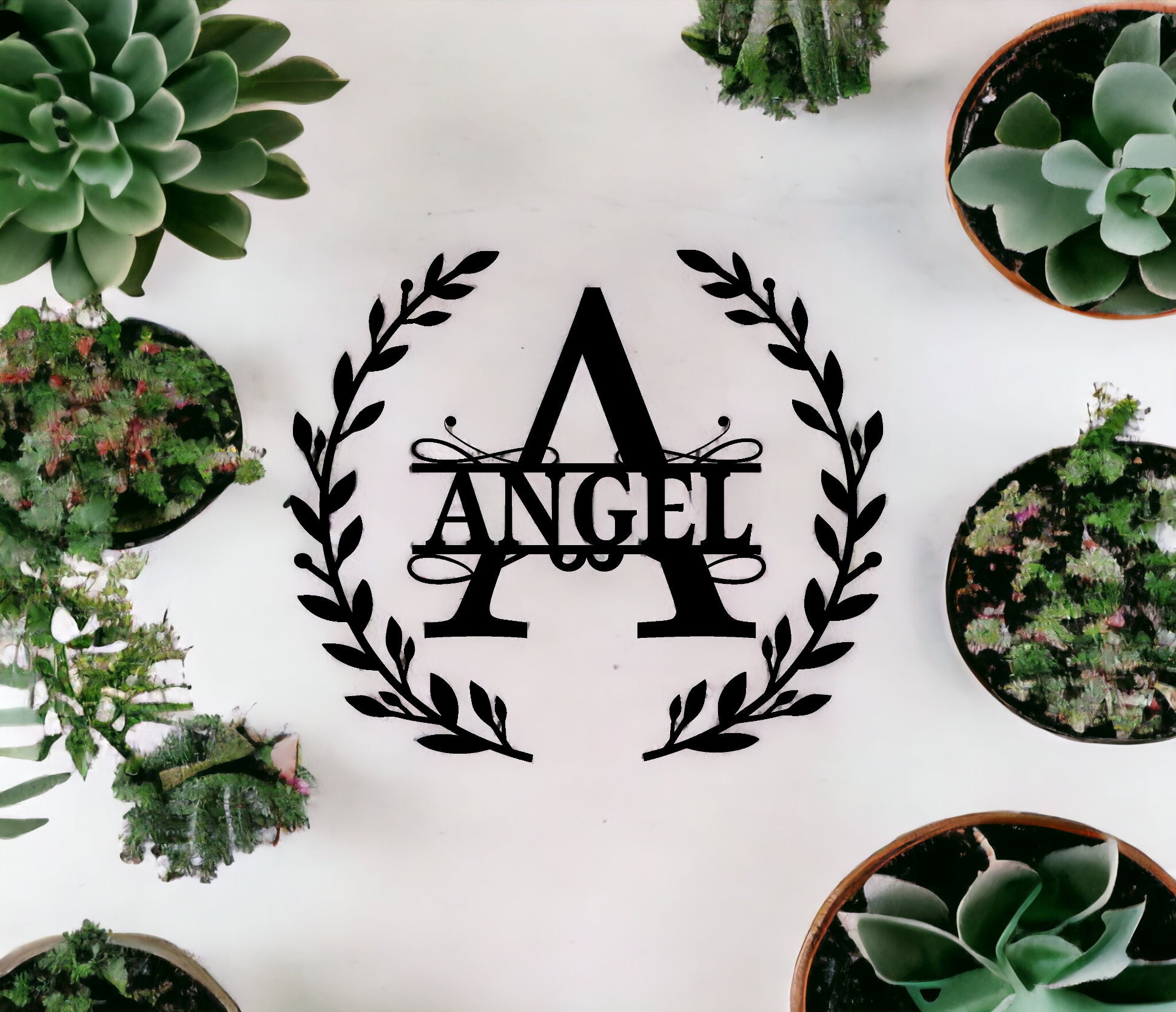 Split Monogram SVG/DXF/PNG, Split Monogram Frame Alphabet, Family ...