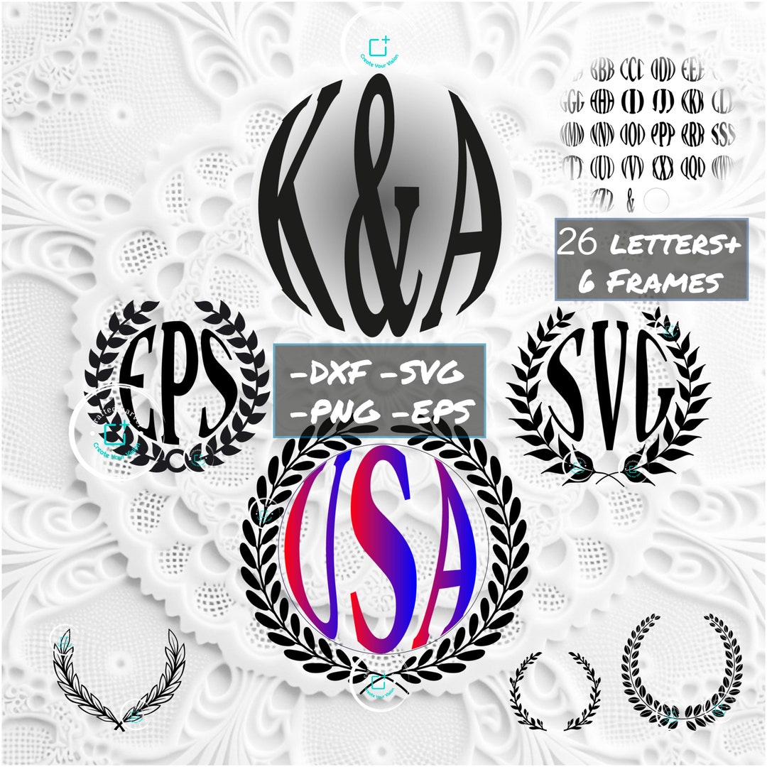 Circular Letters Svg, Initial Monogram Svg, Letter Font, Alphabet Svg ...