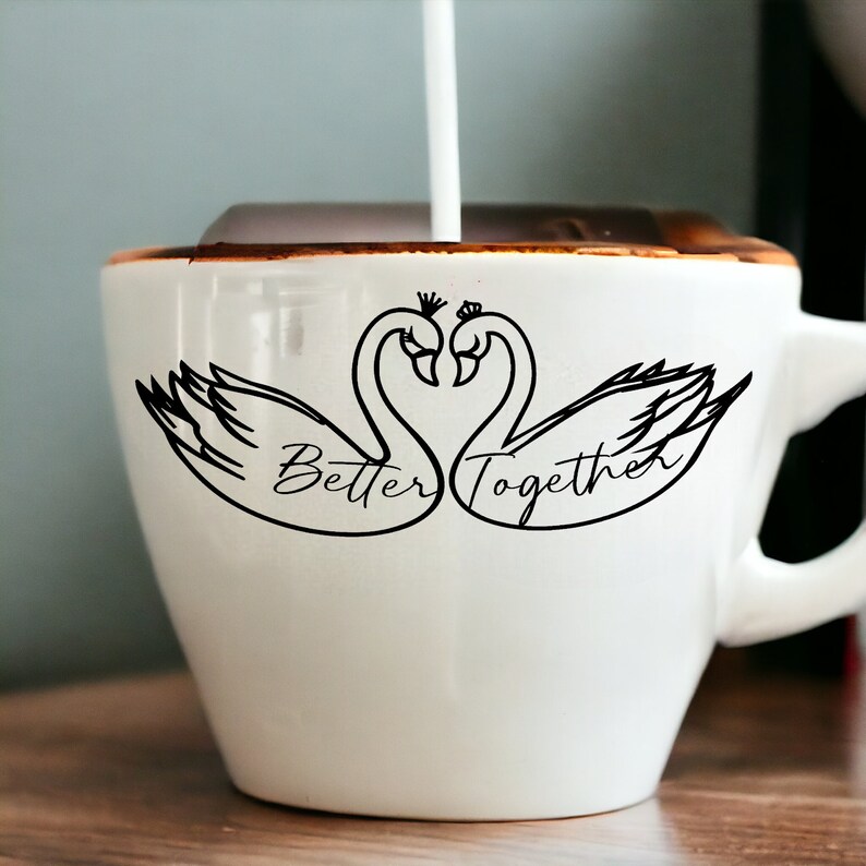 Mejor juntos svg, cisnes svg, amor cisnes svg, regalo de amor svg ...