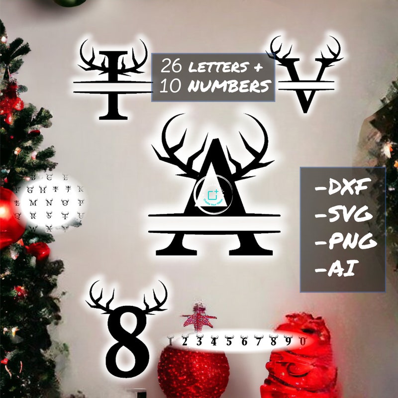 Deer Monogram Svg - Etsy