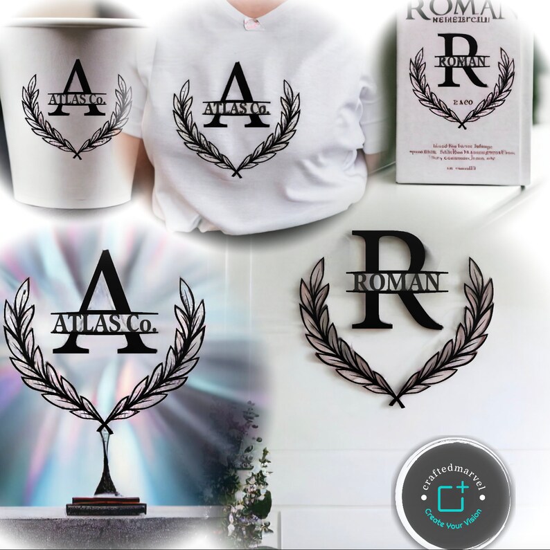 Wheat Monogram SVG Bundle Split Monogram Svg/dxf/png/ai, for Bussiness ...