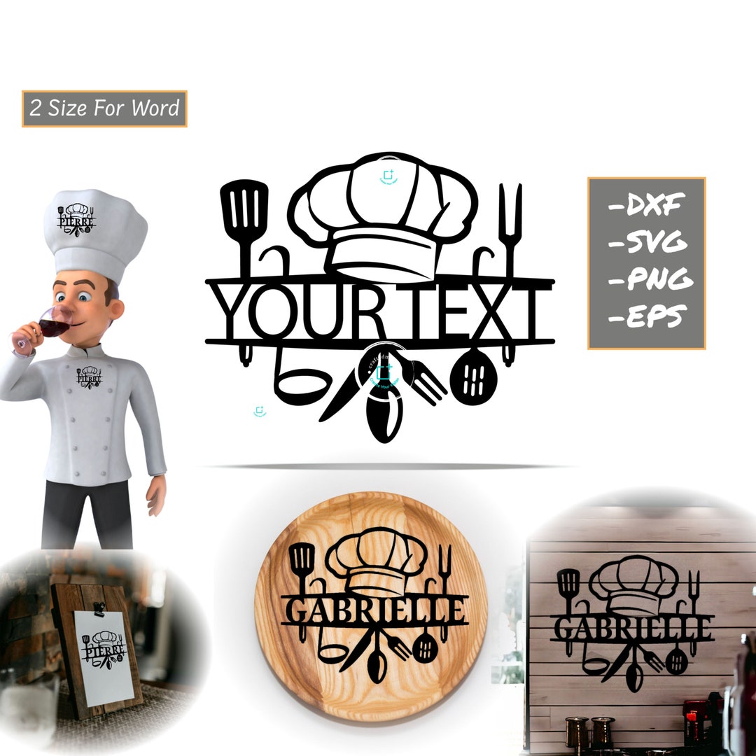 Chef Svg, Chef Logo SVG, Chef Hat Monogram Svg, Kitchen Wall Art Svg ...