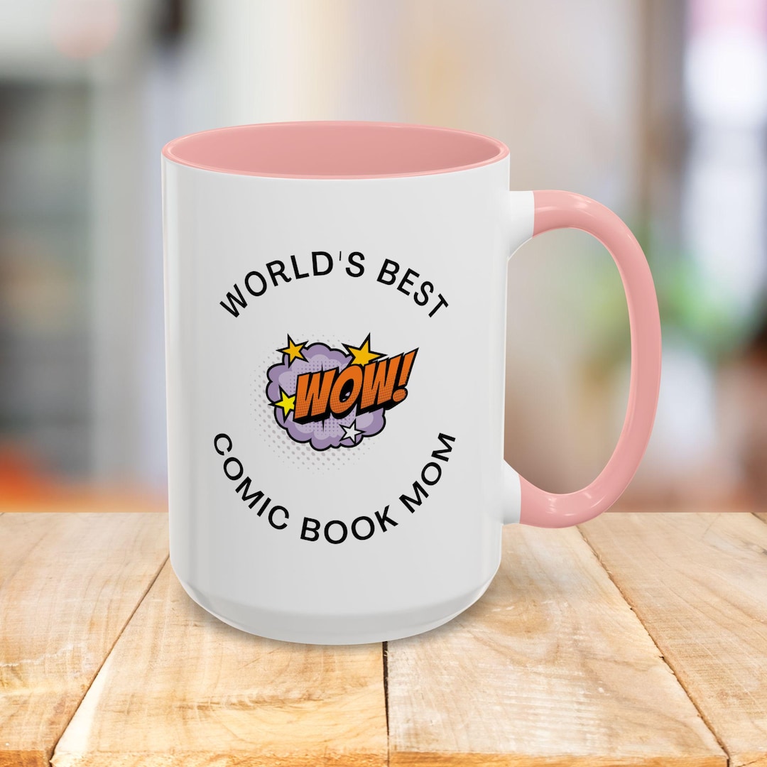 World's Best Comic Book Mom Mug, Mothers Day Gift From Kids, Cute Gifts ...