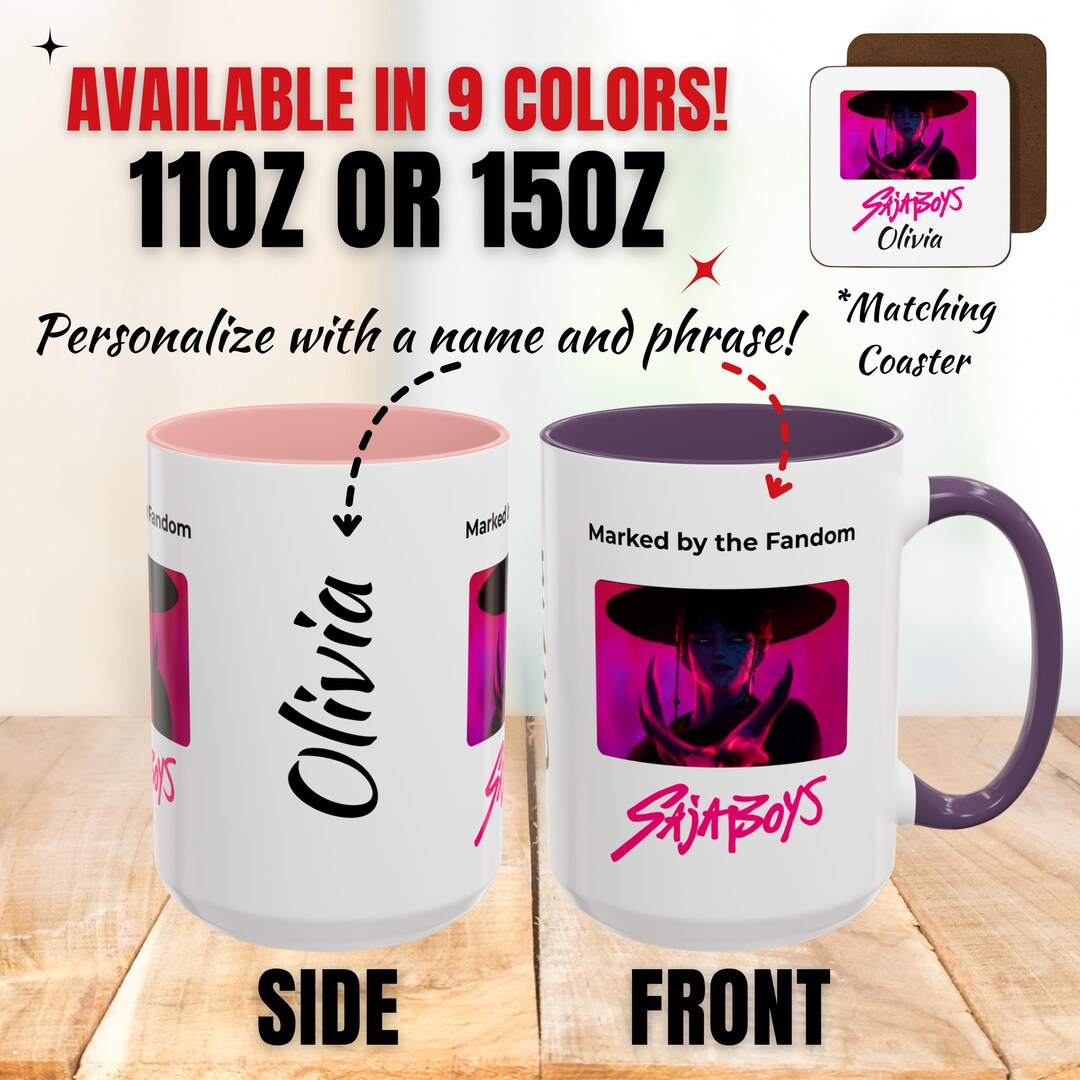 Personalized K Pop Merch Mug and Coaster Set - Custom Name Gift for ...