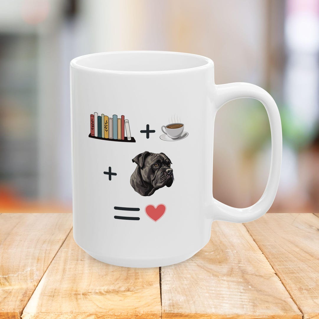 Cane Corso Book Coffee Addict Mug, Cute Personalized Bookish Gift for ...