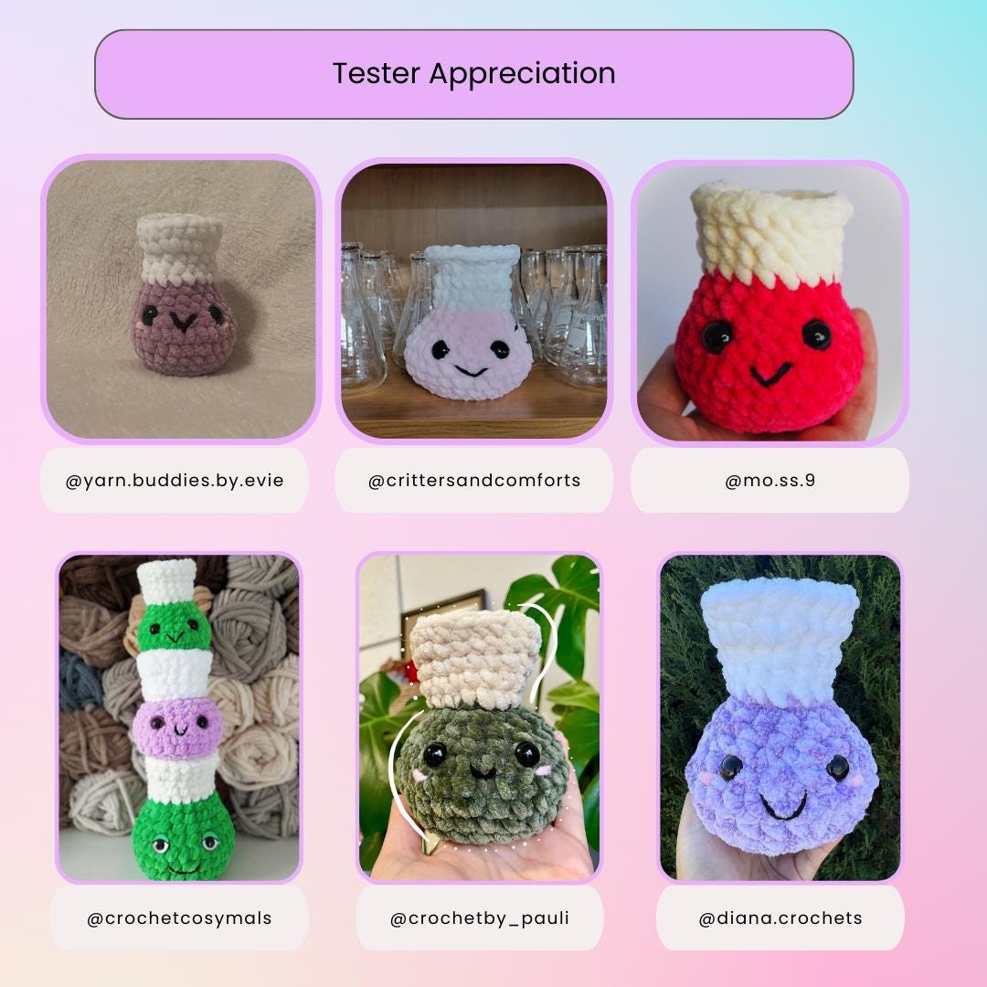 Erlenmeyer Flask Crochet Pattern: Chubby Cartoon Style (DIGITAL PDF ...