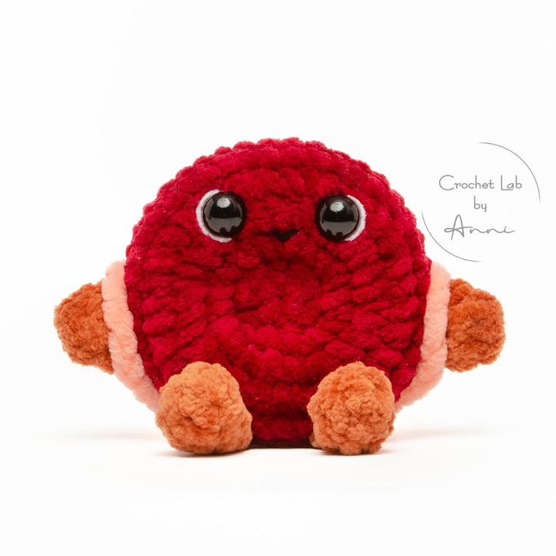 Red Blood Cell Crochet Pattern (DIGITAL PDF Download) | Low-sew Ruby ...