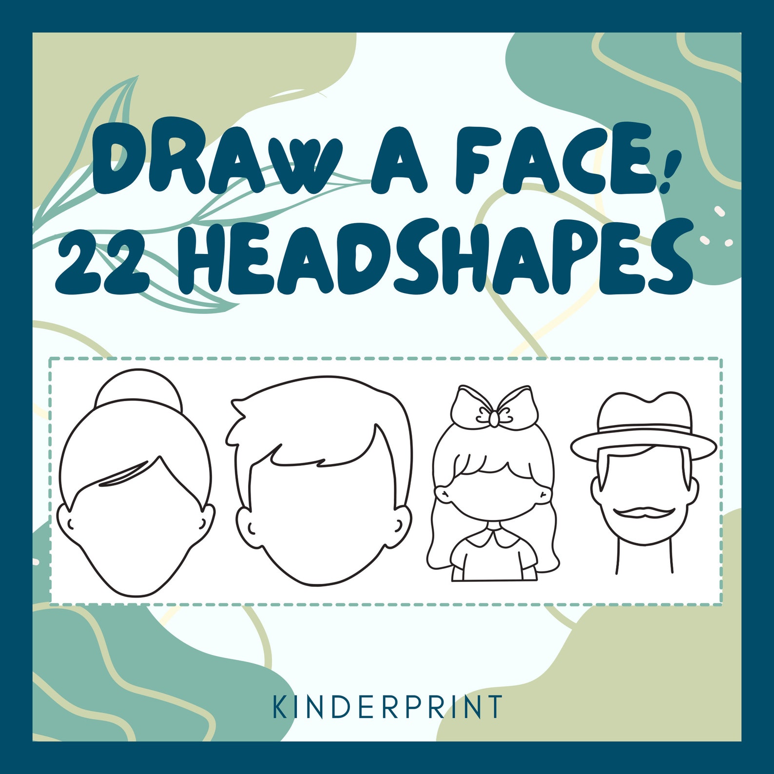 DIGITAL PRINT! 22 Cute & Fun Head Templates and Silhouettes for Kids ...