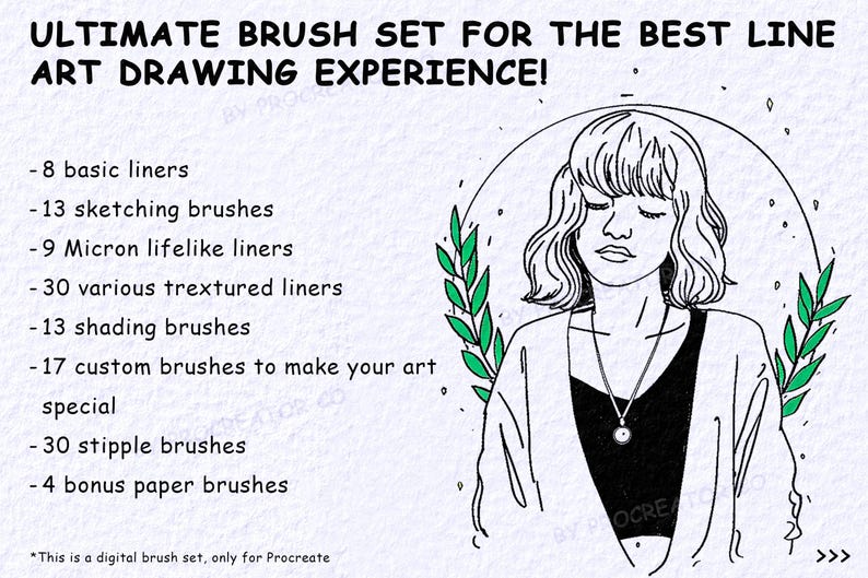 120+ Fine Line Procreate Brushes, Procreate Micron, Line Art Brushes ...