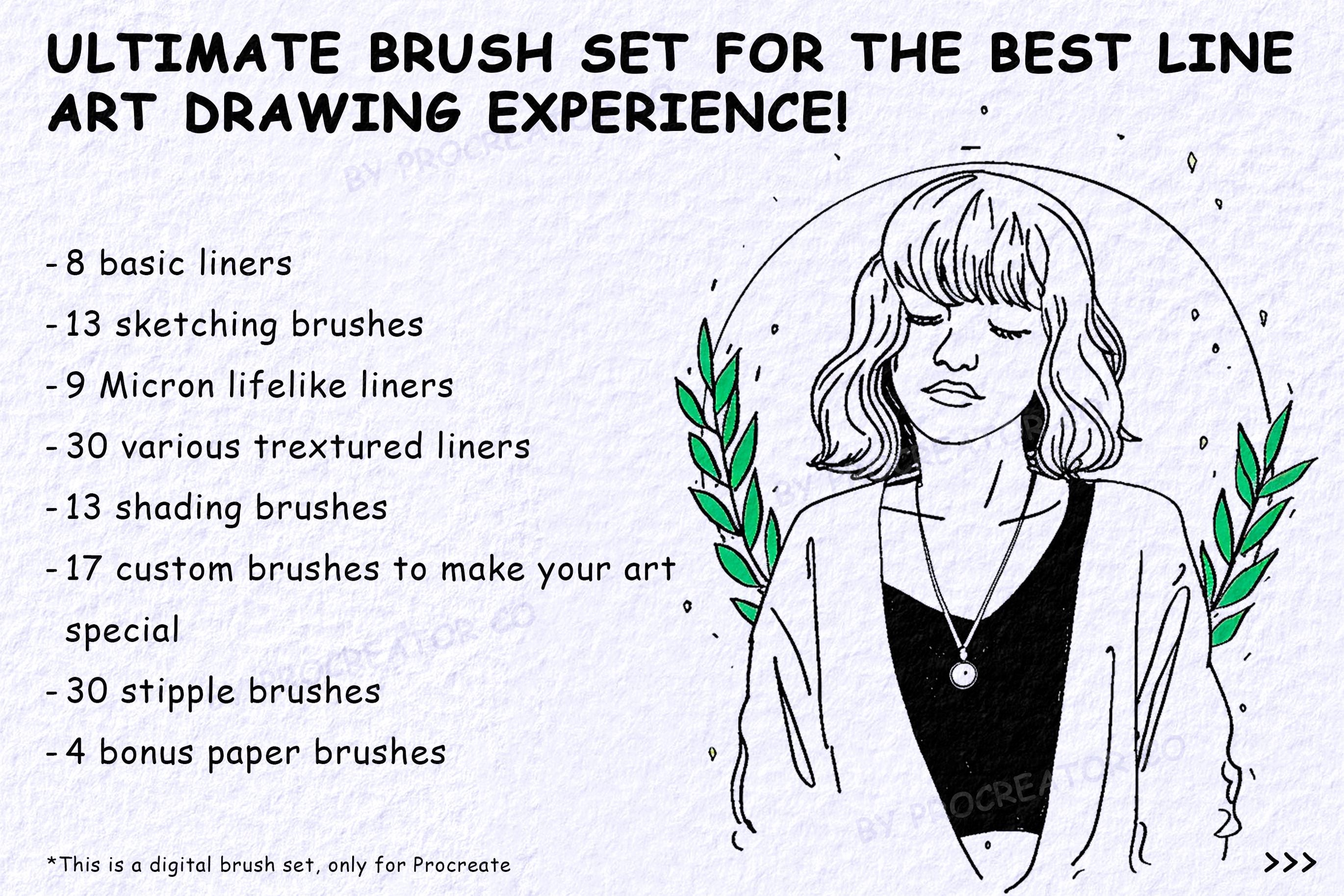 120+ Fine Line Procreate Brushes, Procreate Micron, Line Art Brushes ...