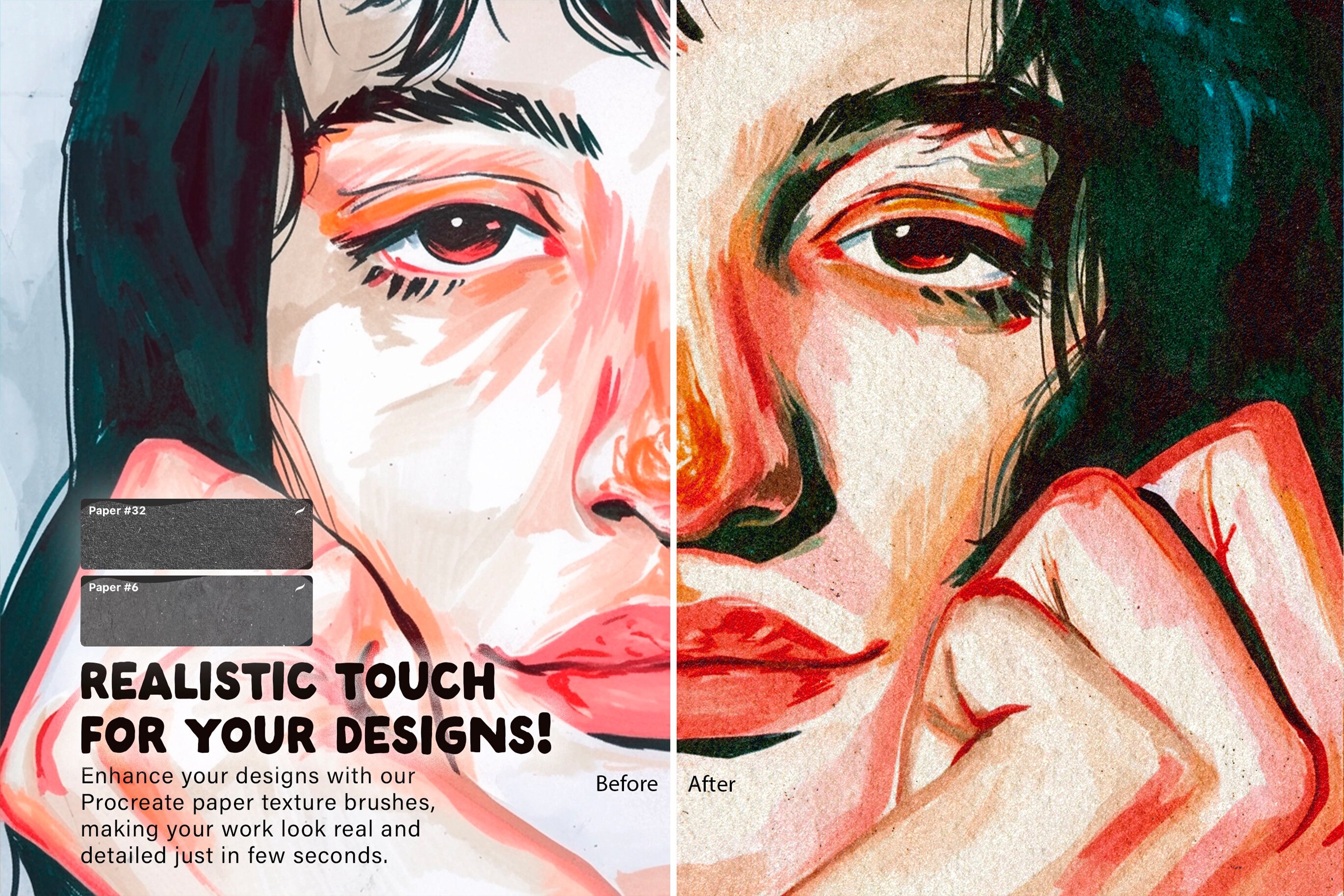 Procreate Paper Texture Brushes, Procreate Watercolor Paper, White ...