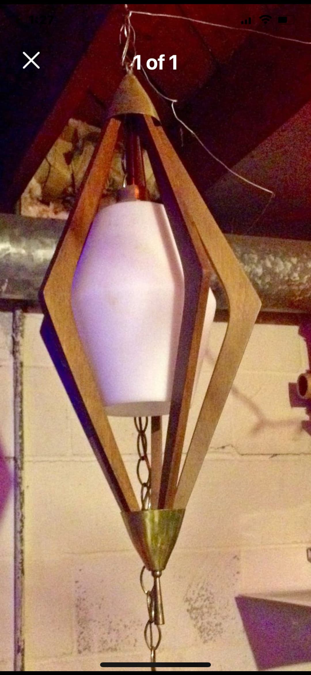 Vintage MCM Hanging Light Fixture - Etsy