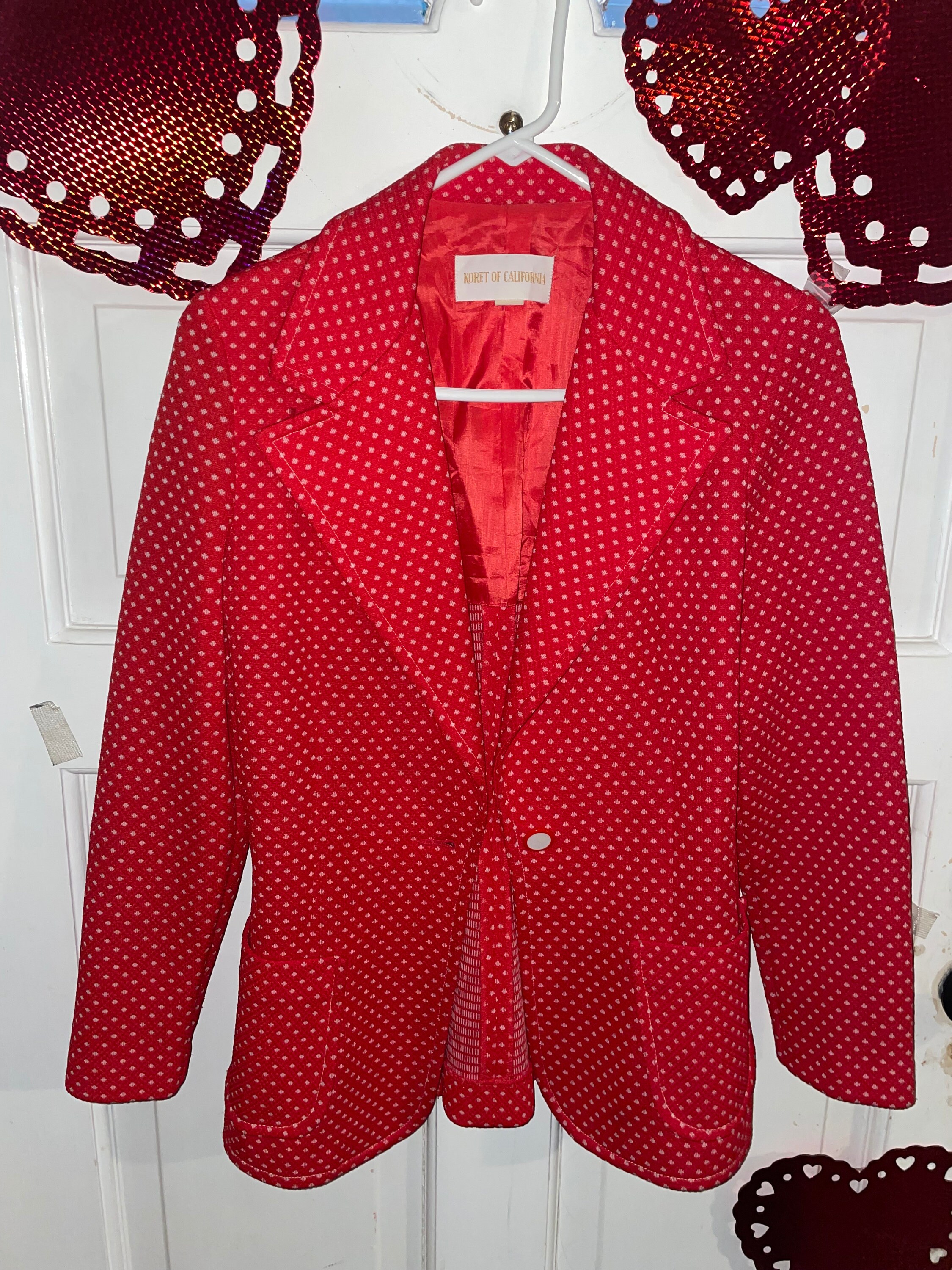 Vintage KORET OF CALIFORNIA Pants Suit. Red With White Polka Dots ...