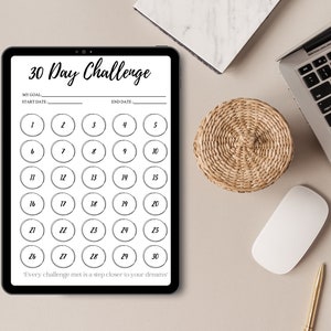 30 Day Challenge Printable Portrait, Goal Setting, Progress Tracker ...