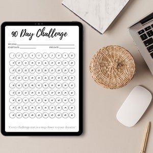 90 Day Challenge Printable Portrait, Goal Setting, Progress Tracker ...