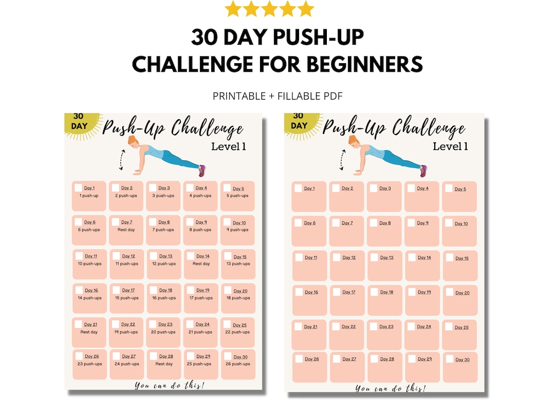 30 Day Push up Challenge | Push up Workout Digital | Workout Challenge ...