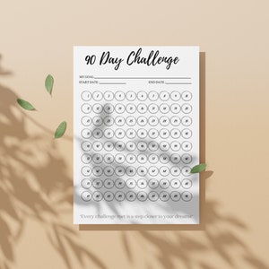 90 Day Challenge Printable Portrait, Goal Setting, Progress Tracker ...