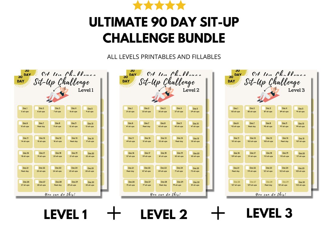 Ultimate 90 Day Sit up Challenge | Situp Workout Digital | Workout ...