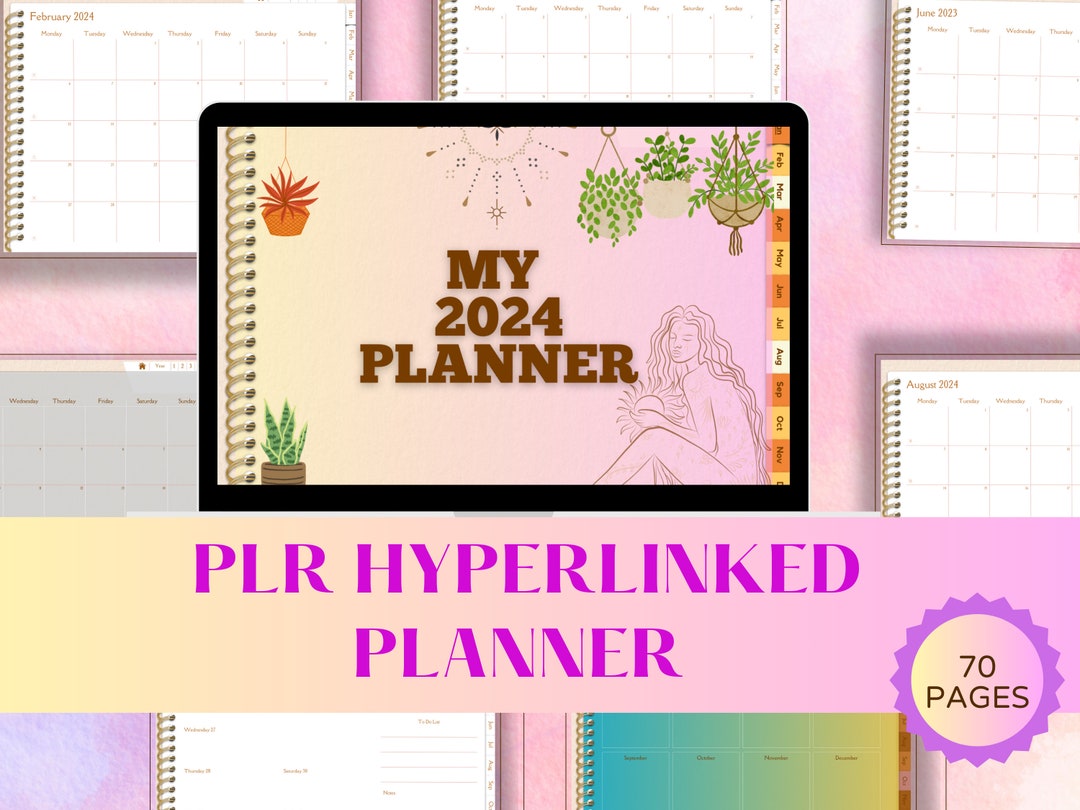 PLR Hyperlinked Planner: Canva Customizable Digital Template Organizer ...