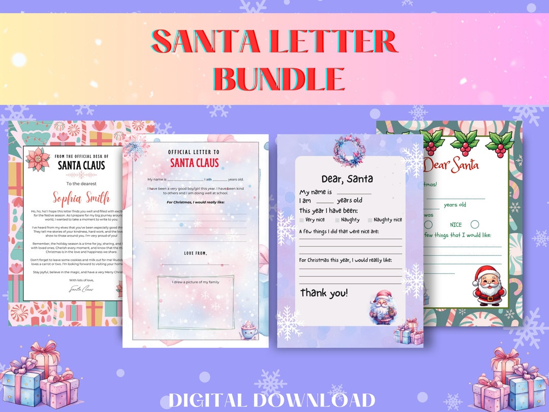 Personalized Santa Letter Bundle -custom Christmas Letters for Kids ...