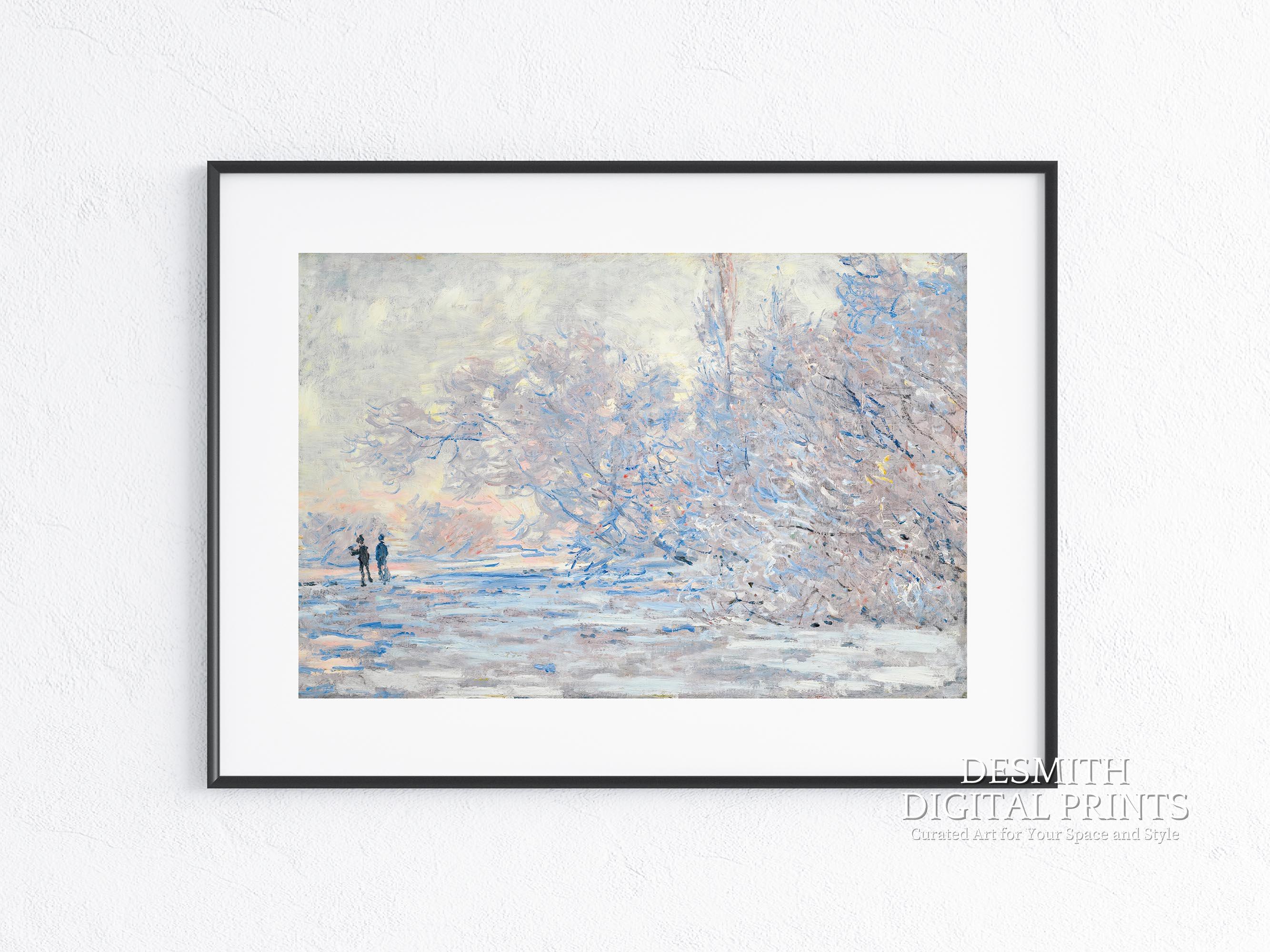 Winter Impressionist Landscape Art Print: Snowy Trees (digital Download ...