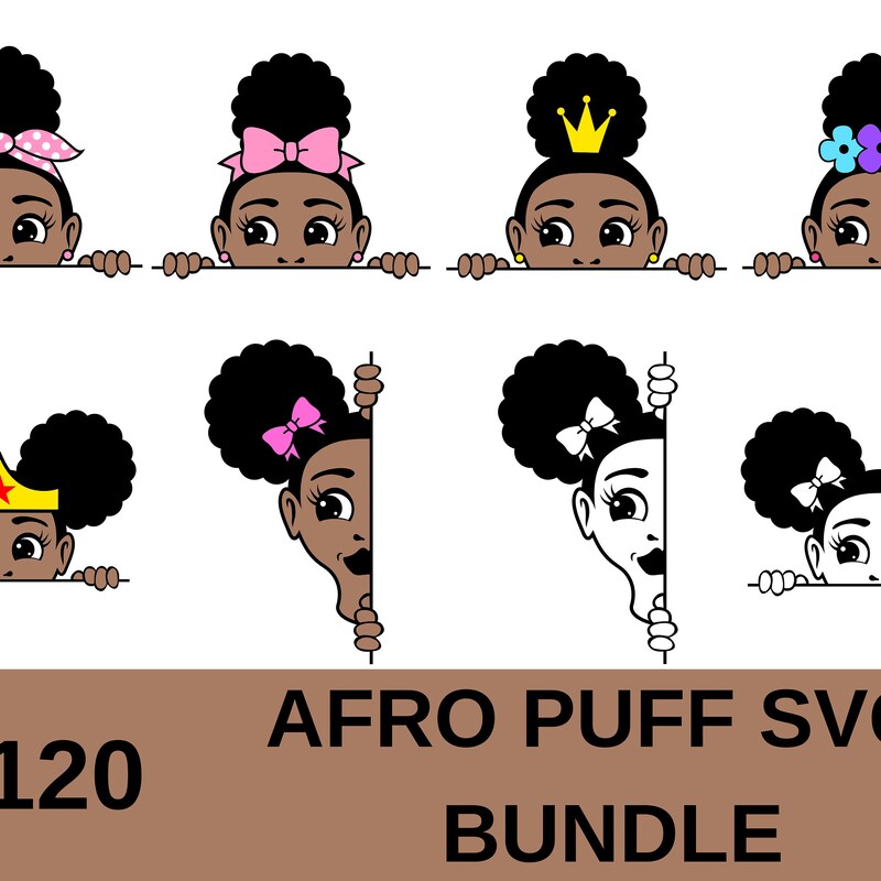 Afro Puff Hair Svg - Etsy
