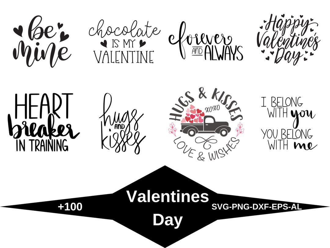 Valentines Day Files Svg Hugs Kisses Love Wishes Svg Forever and Always ...